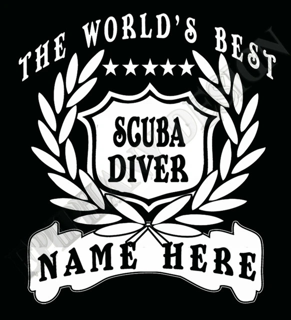 SCUBA DIVER T-SHIRT Personalised Add Name Great Gift Bespoke Aqua Deep ...