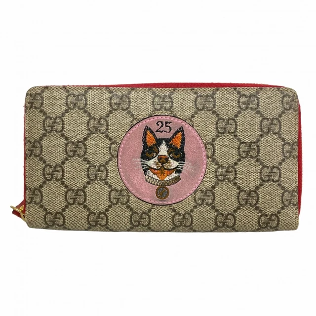GUCCI GG SUPREME Bosco Long Wallet 506279 Brown Red Women's £386.65 ...