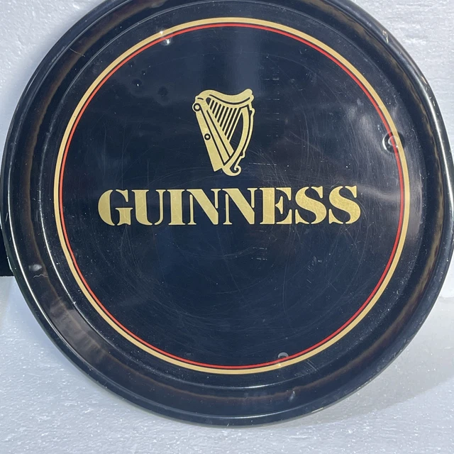 GUINNESS VINTAGE TIN Beer Pub Tray Black Gold & Red Retro 1990s ...