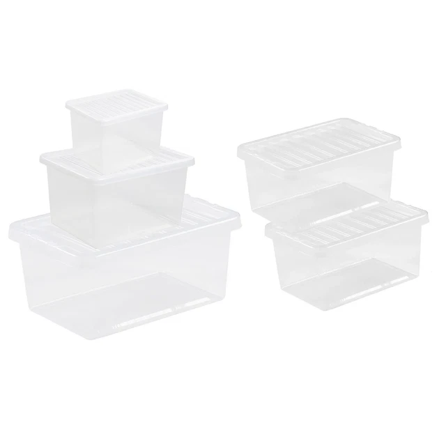 EXTRA LARGE SEE Through 64 Litre Plastic Home Office Storage Box With ...