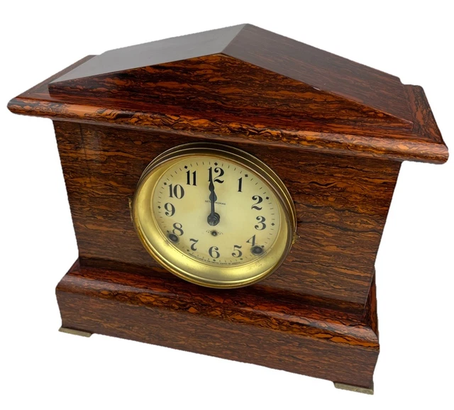 ANTIQUE SETH THOMAS Redwood Adamantine 8 Day Mantle Clock - NEAR MINT £ ...