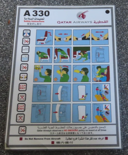 QATAR AIRWAYS AIRBUS A330 Airline Safety Card EUR 3,54 - PicClick IT