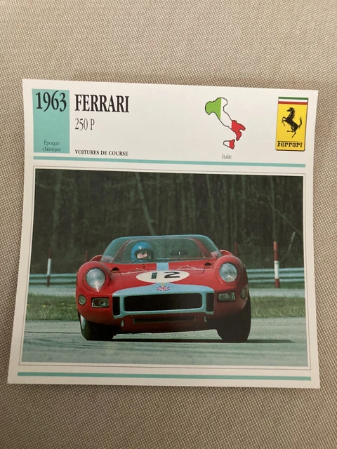 CARTE FICHE AUTO Ferrari 250 P 1963 EUR 2,50 - PicClick FR