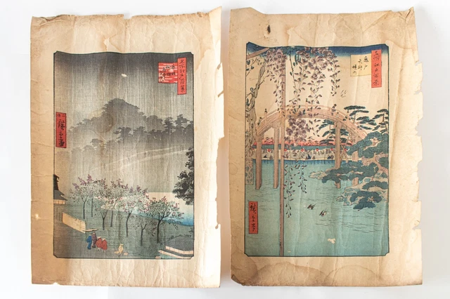 UKIYOE JAPANESE WOODBLOCK print Akasaka Kameido Utagawa Hiroshige II ...