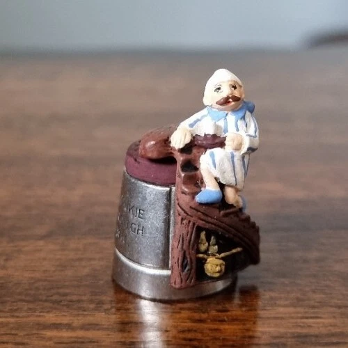 MCMILLAN & WIFE Pewter Character Thimble Nursery Rhyme WEE WILLIE ...