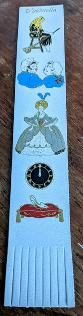 CINDERELLA 🎃 FAIRY TALE White Leather Bookmark EXCELLENT CONDITION!! C6 ...