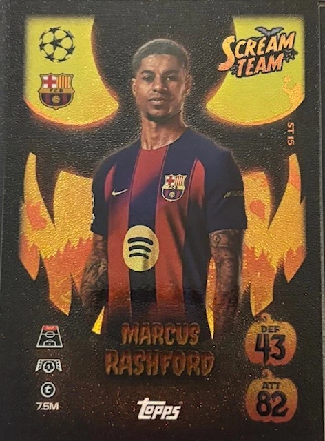 MATCH ATTAX 2025 2026 Champions League ST 15 Scream Team Rashford FC ...