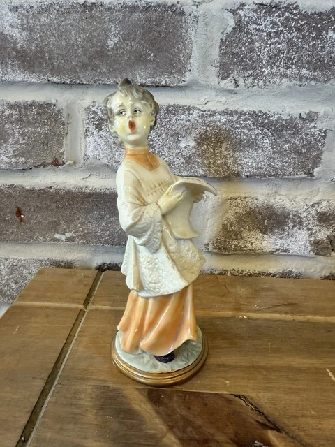 CAPODIMONTE MARIO PEGORARO Choir Child Porcelain Figurine Artist Signed ...