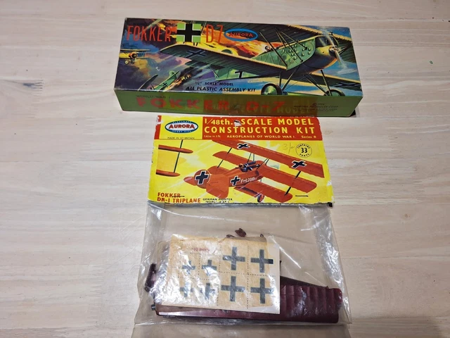 AURORA FOKKER DR-1 Triplane and Fokker D7 Model kit $90.00 - PicClick AU