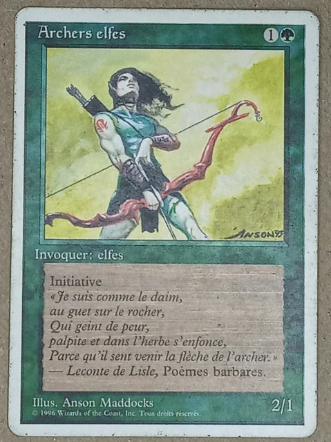 MTG CARD - Elvish Archers - Rare - 4th Edition - HP - French $3.00 ...