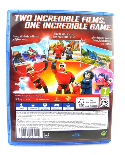 PLAYSTATION 4 PS4 LEGO The Incredibles Video Game Mint Disc Disney ...