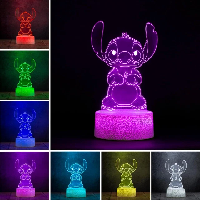 PERSONALISED 3D LED Stitch Night Light Illusion Lamp Lilo & Stitch 16 ...