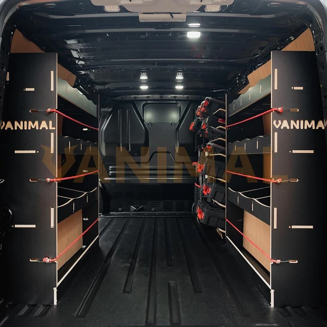 FORD TRANSIT CUSTOM 2024+ SWB HEXABOARD Triple Van Racking with Toolbox ...