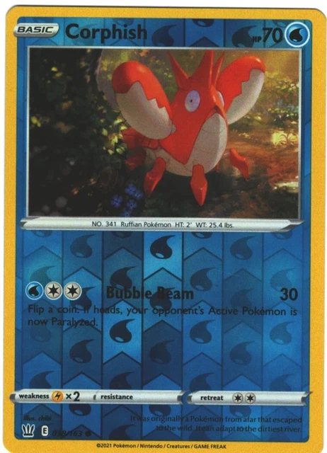 CORPHISH 38/163 KAMPFSTILE Reverse Holo Comomn Pokémonkarte Pokémon TCG ...
