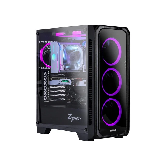ZALMAN Z7 NEO ATX Mid-Tower Gaming PC Case, Tempered Glass Side Panel ...