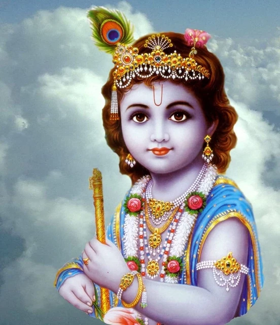 INDIAN TRADITIONAL BAL Krishna With Bansuri Wall Sticker EUR 21,68 ...