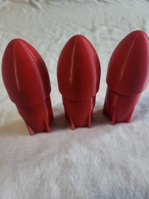 37MM 3D PRINTED projectile 3 pack red sabot reloads for threaded hull ...
