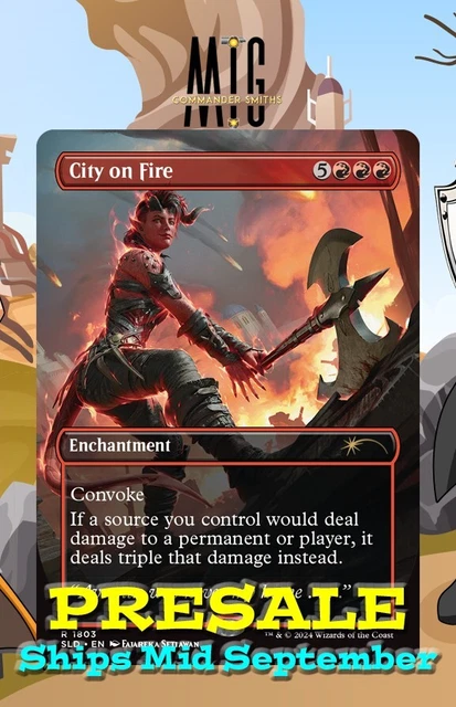 CITY ON FIRE PRESALE 🔥 Borderless NonFOIL 🔥 MTG Secret Lair D&D 50th NM ...
