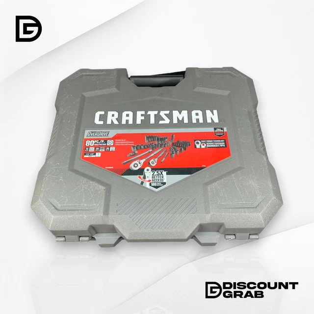 CRAFTSMAN OVERDRIVE 80-PIECE Standard (SAE) & Metric Mechanics Tool Set ...