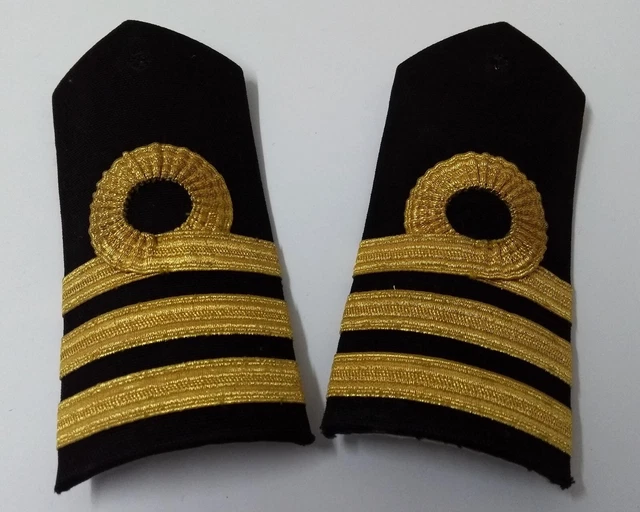 NAVAL OFFICERS COMMANDER Uniform Shoulder Platforms Leather Shoulder ...