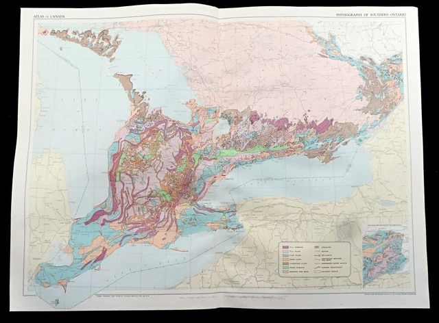 ONTARIO CANADA MAP Canadian Physical Geography Physiographic Large ...