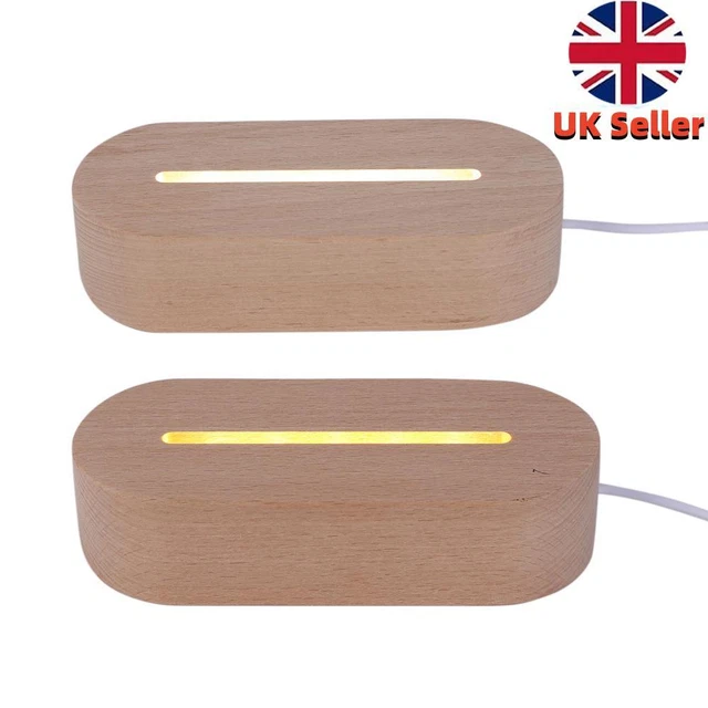 OVAL DISPLAY PEDESTAL - LED Lights Display Base, Crystal Wooden Lighted ...