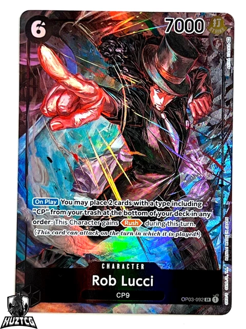 ONE PIECE CARD pillars of strength Eng Op03-092 rob lucci SR Super rare ...