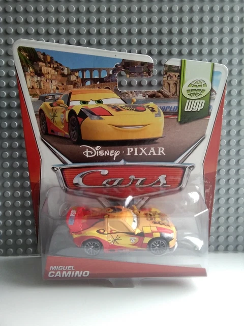 DISNEY PIXAR CARS MIGUEL CAMINO WGP RACER 1:55 Diecast new and sealed £ ...