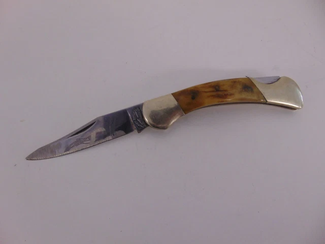 VTG PARKERS BROTHERS Genuine Stag One Blade Lock Back Pocket Knife K74 ...