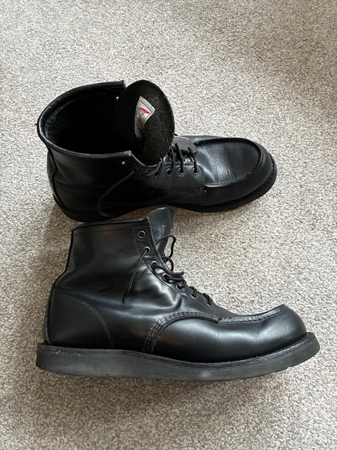 RED WING 8137 Classic Moc Toe Boots Black Size UK 11 EUR 46 £229.51 ...