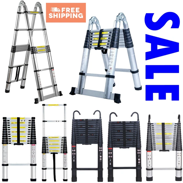 TELESCOPIC LOFT LADDER extendable collapsible step ladders securing ...