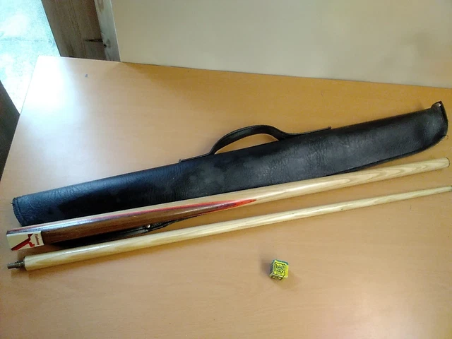RARE VINTAGE EMBASSY 2 Piece Snooker Cue With Faux leather Case 147cm £ ...