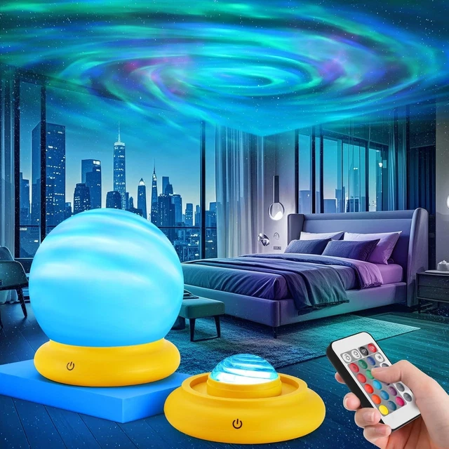 GALAXY PROJECTOR & Moon Lamp 2-in-1 Aurora Night Light 16 Colours ...