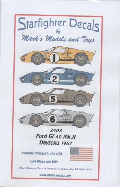 FORD GT40 MKII Daytona 1967 1/24 Starfighter Decal EUR 59,76 - PicClick DE