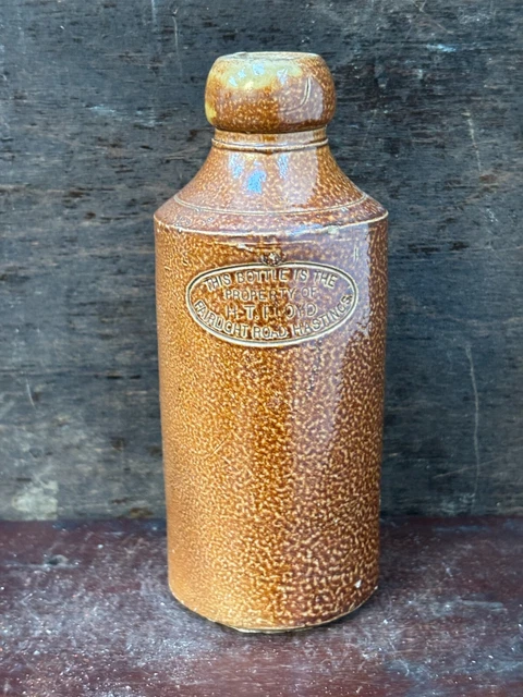 59084 OLD VINTAGE Antique Impressed Ginger Beer Bottle Hastings Floyd £ ...
