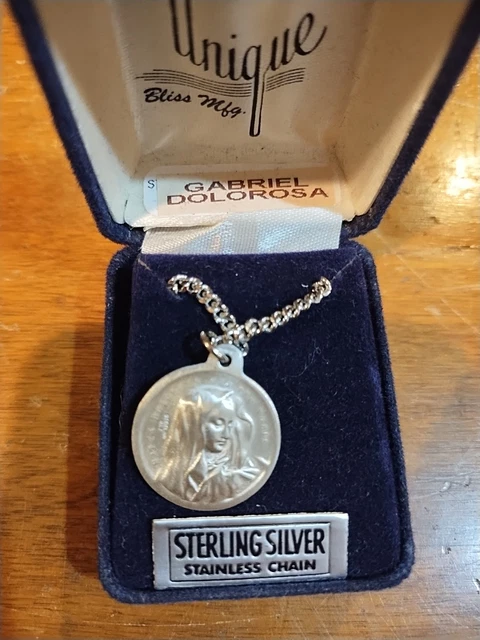 ST GABRIEL THE Archangel Mater Dolorosa Sterling Silver Medal +20 ...