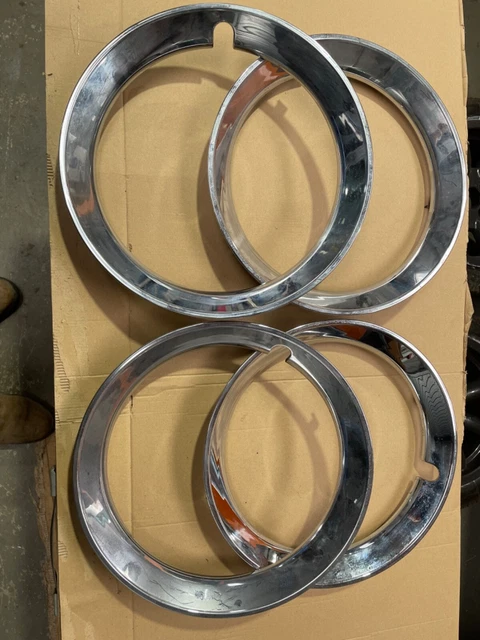 FORD ESCORT MK2 1600 Ghia Chrome Wheel Trims Rings Set Of 4 Cortina 13 ...