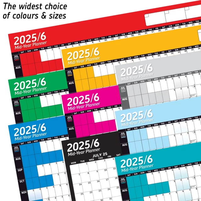 2025-2026 MID-YEAR CALENDAR Academic Wall Planner Uni Chart 3 sizes A2 ...