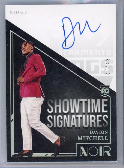 2021-22 PANINI NOIR Showtime Signatures Davion Mitchell autographe /49 ...
