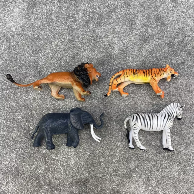 4 X JARV Wild Animals Figure Bundle Lion Elephant Zebra Tiger £4.99 ...