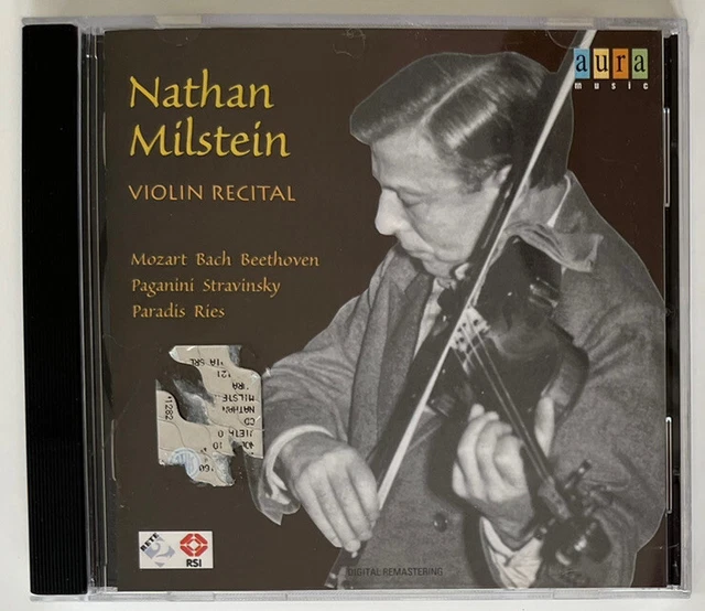 NATHAN MILSTEIN VIOLIN Recital Mozart Bach Paganini 1999 Aura Music CD ...