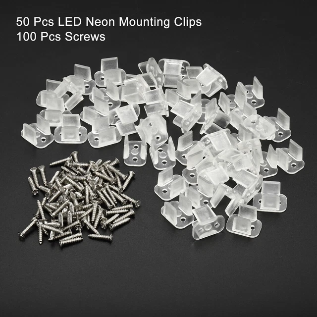 HALTERUNG 50STÜCK FÜR LED-Neon-Montageclips 7mm transparent bis 6mm £6. ...