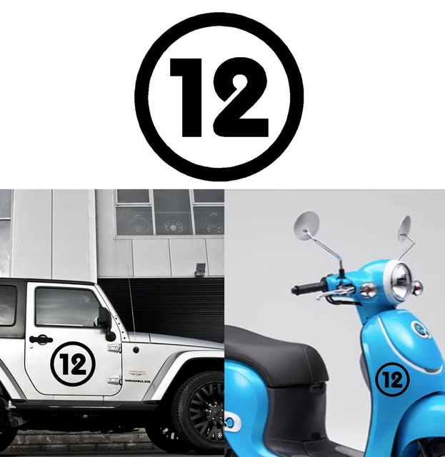 NUMBER 12 STICKER Vinyle Cut, Autocollant Vinyle Coupe Numéro 12, Via ...