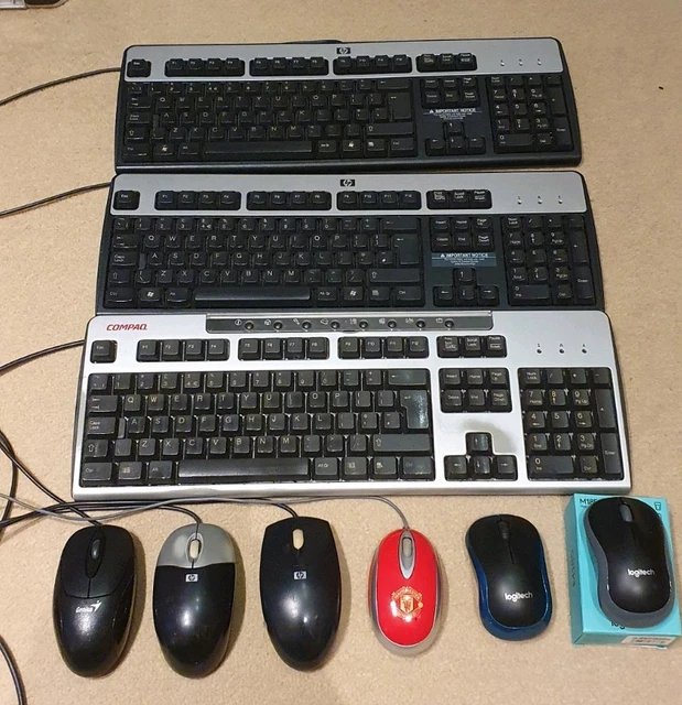 PS/2 USB KEYBOARD and Mouse Joblot, Retro Gaming, HP Compaq Logitech ...