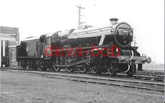 RAILWAY PHOTO LMS Black 5 45407 Carforth Shed c1977 Stanier 4-6-0 Loco ...