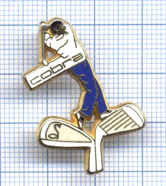 PIN'S ARTHUS BERTRAND de la série COBRA joueur et club de GOLF / bleu ...