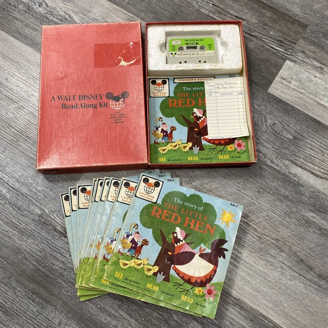 VTG A WALT Disney Read Along Kit The Little Red Hen 10 Books And ...