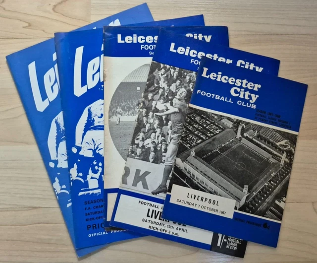 LEICESTER CITY F.C. vs Liverpool F.C. Programmes - 5 Programme Bundle £ ...