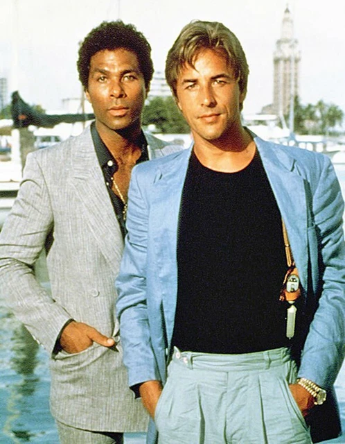 MIAMI VICE CAST Don Johnson Philip Michael Thomas 1980's 11x14 Glossy ...