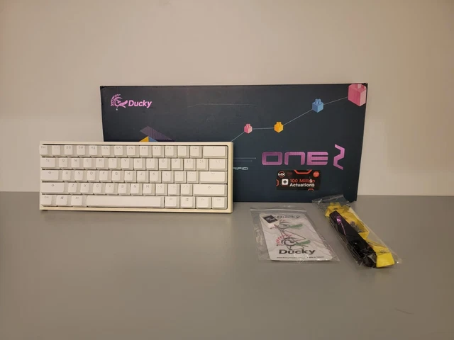 DUCKY ONE 2 Mini White Brown Switch Extra Key Caps & Puller Tested $104 ...